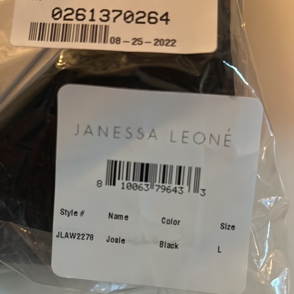 Janessa Leone | Accessories | New Janessa Leone Black Josie Water Proof ...